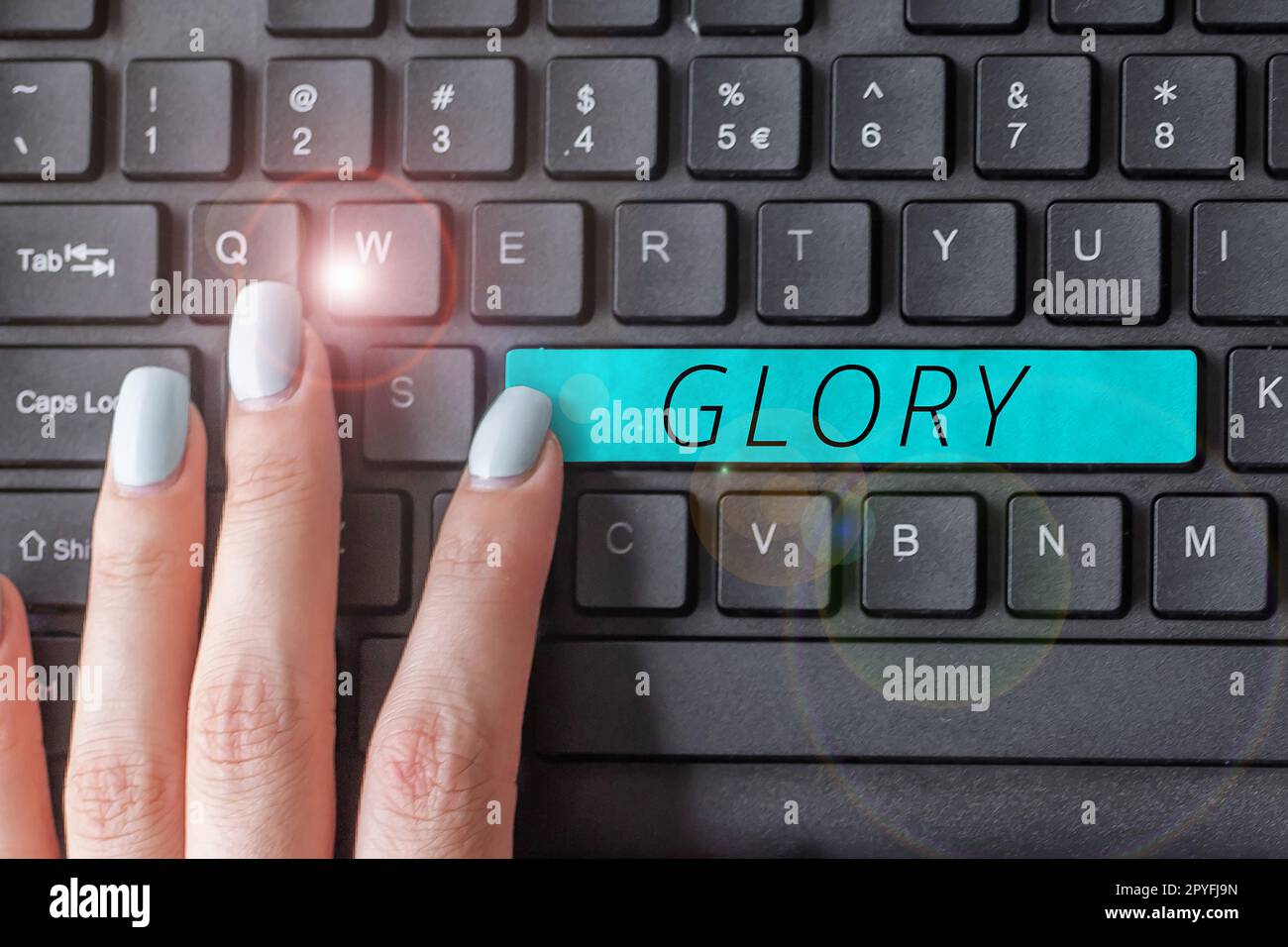 Handwriting text Glory. Conceptual photo high renown or honor won by ...