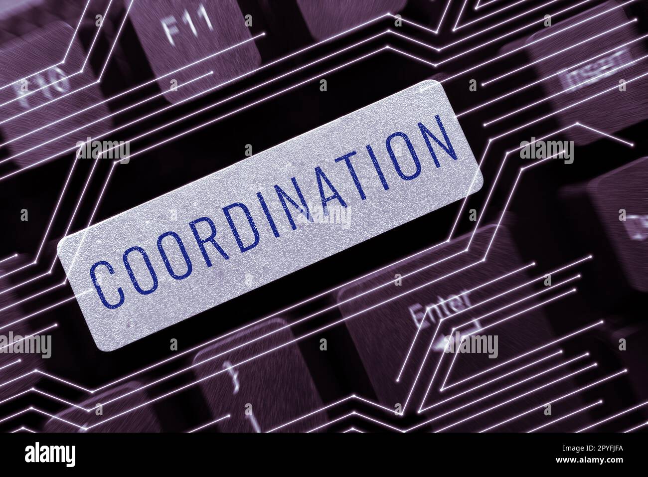 Sign displaying Coordination. Business concept the acts of someone ...