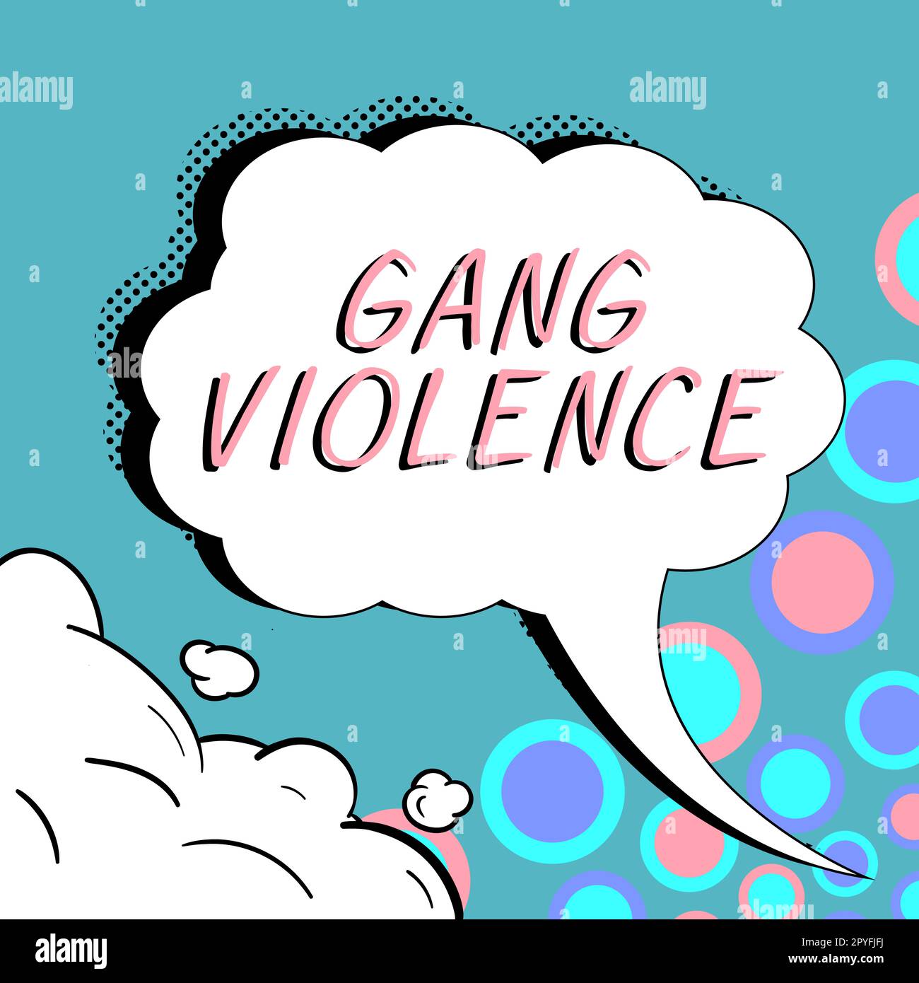 Sign displaying Gang Violence. Business overview infringement of the ...
