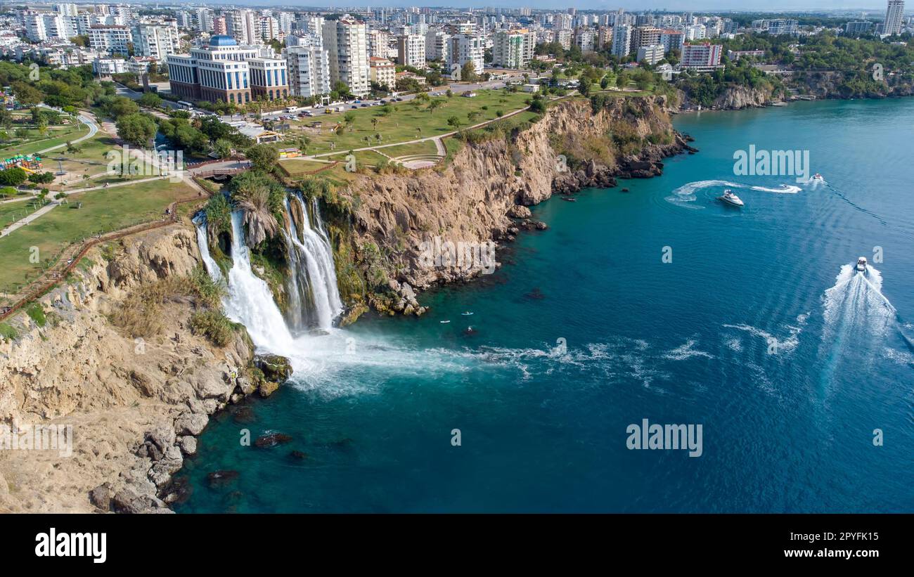 Waterfall Duden (Karpuzkaldiran selalesi) falling into the ...
