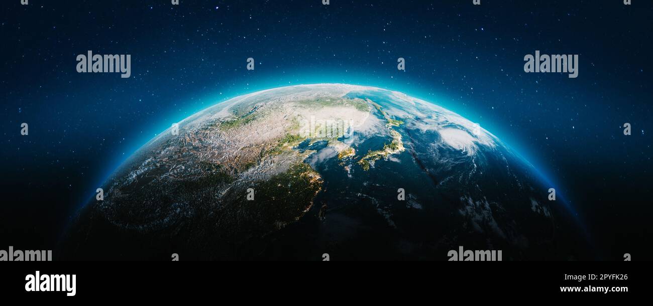 Planet Earth Asia. Elements of this image furnished by NASA. 3d ...