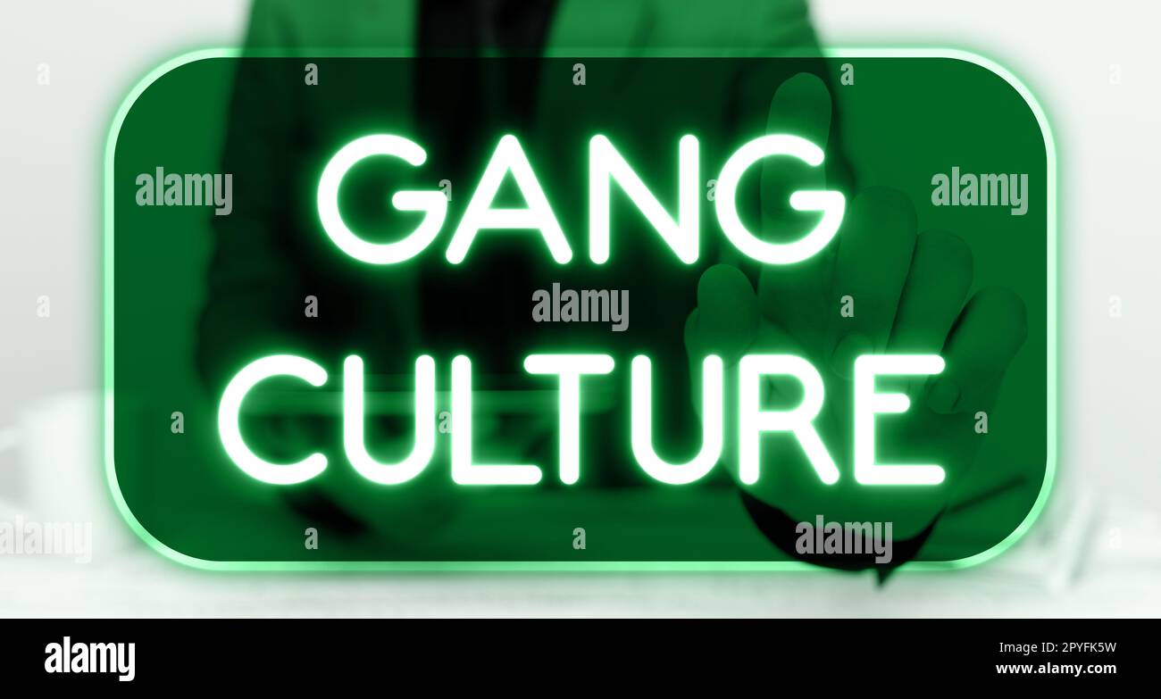 Handwriting text Gang Culture. Word for particular organization of ...