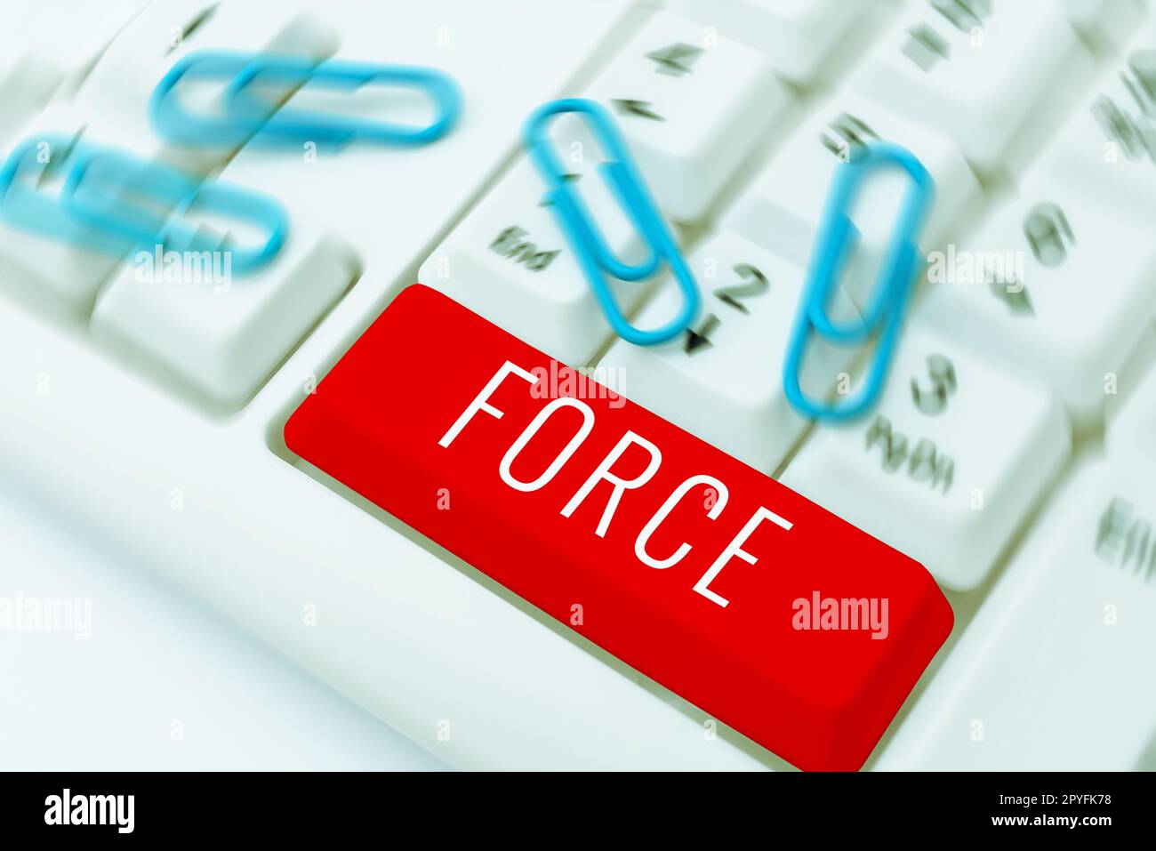 Text caption presenting Force. Word Written on strength or energy as an ...