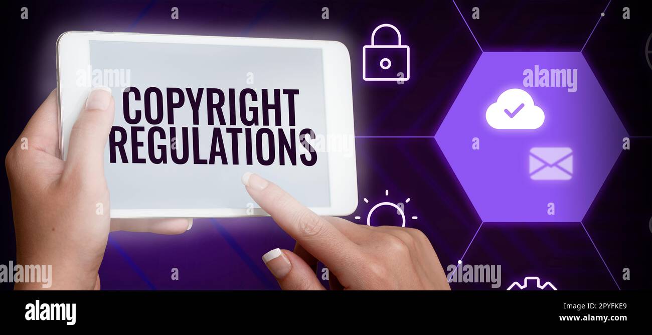 Conceptual display Copyright Regulations. Conceptual photo body of law ...