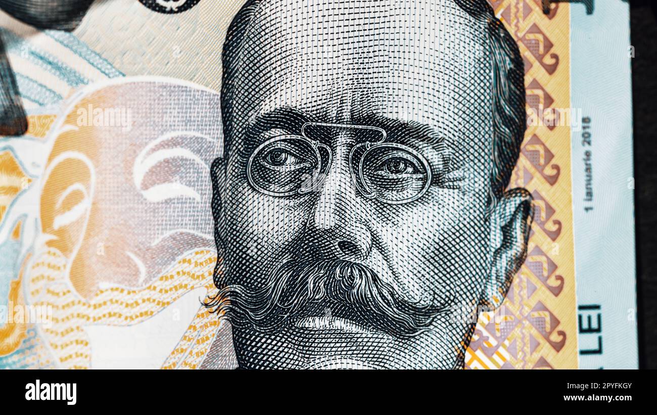 Romanian LEI Currency Banknote. RON Money European Currency Stock Photo ...