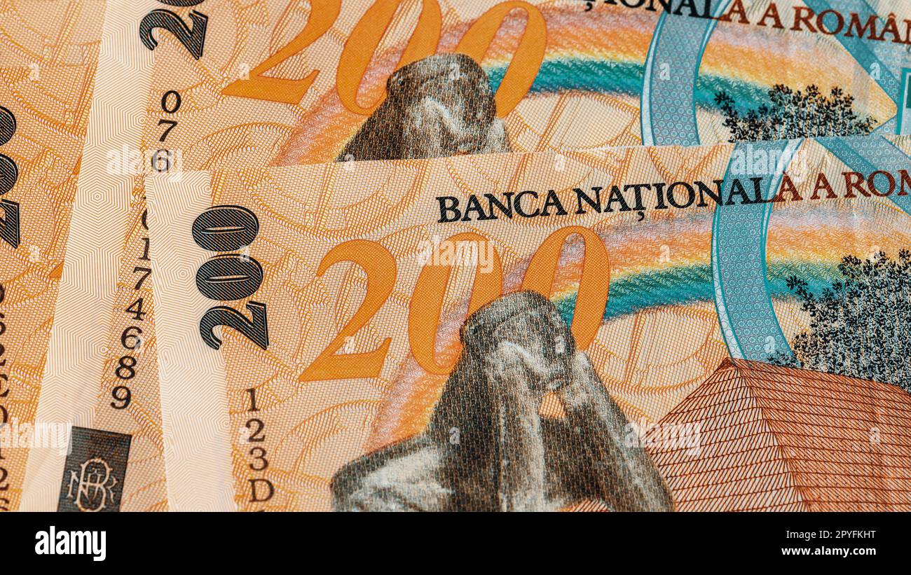 Romanian LEI Currency Banknote. RON Money European Currency Stock Photo ...