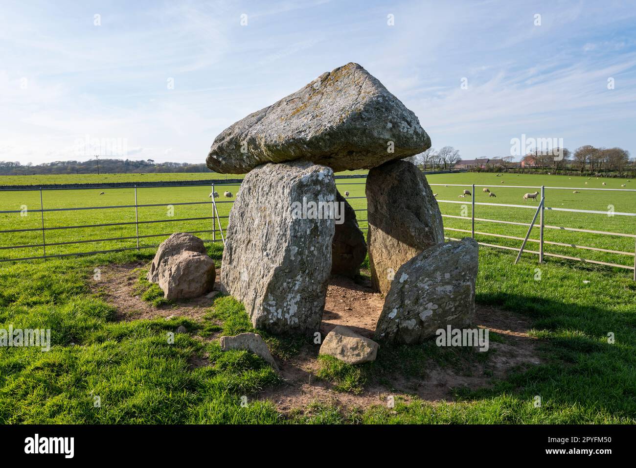 Bodowyr burial chamber situated near Llangaffo on the Island of ...