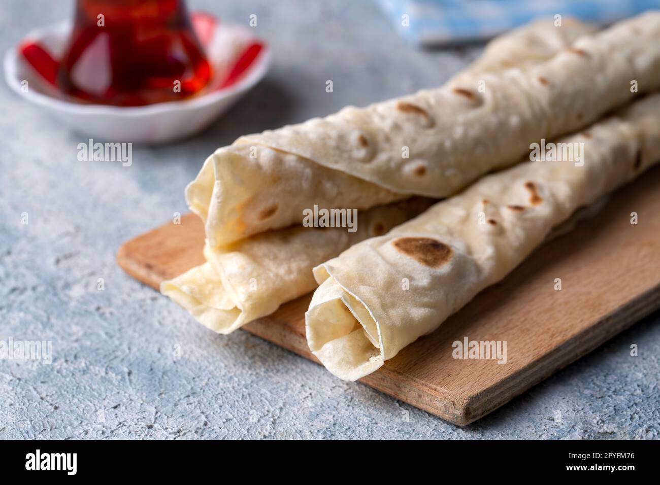 Traditional, local Turkish food; cheese pastry wrap (Turkish name ...