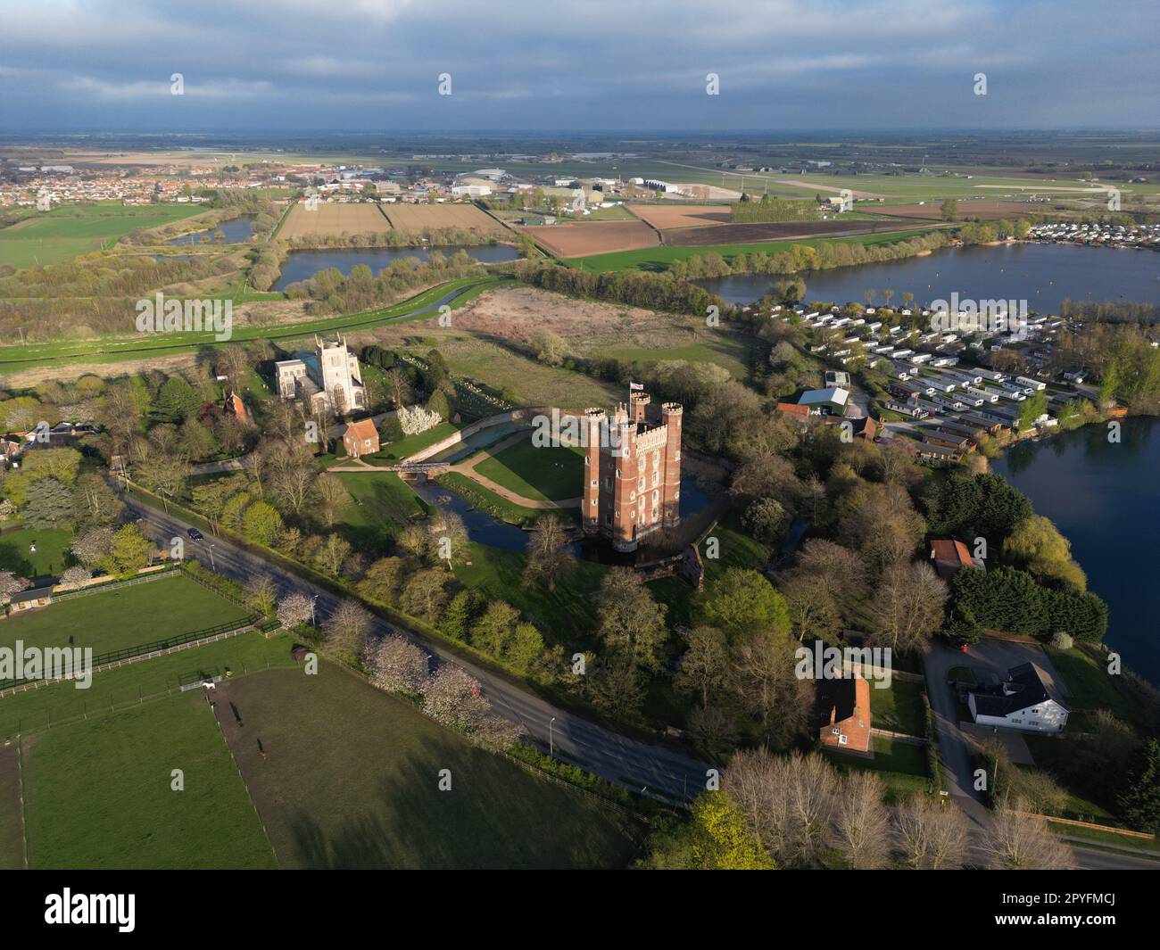 Tattershall castle and Holy Trinity Collegaite church Stock Photo - Alamy