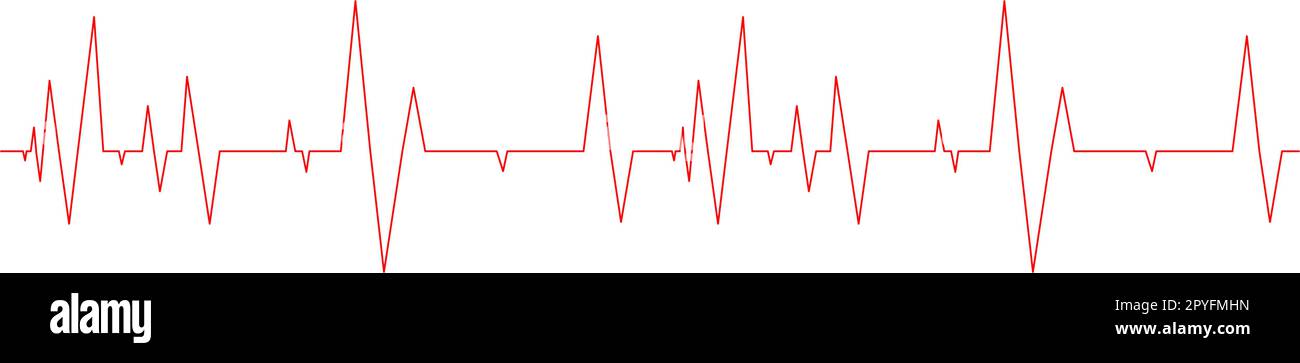 Heart beat diagram. ECG electrocardiogram chart. Red cardiac rhythm ...