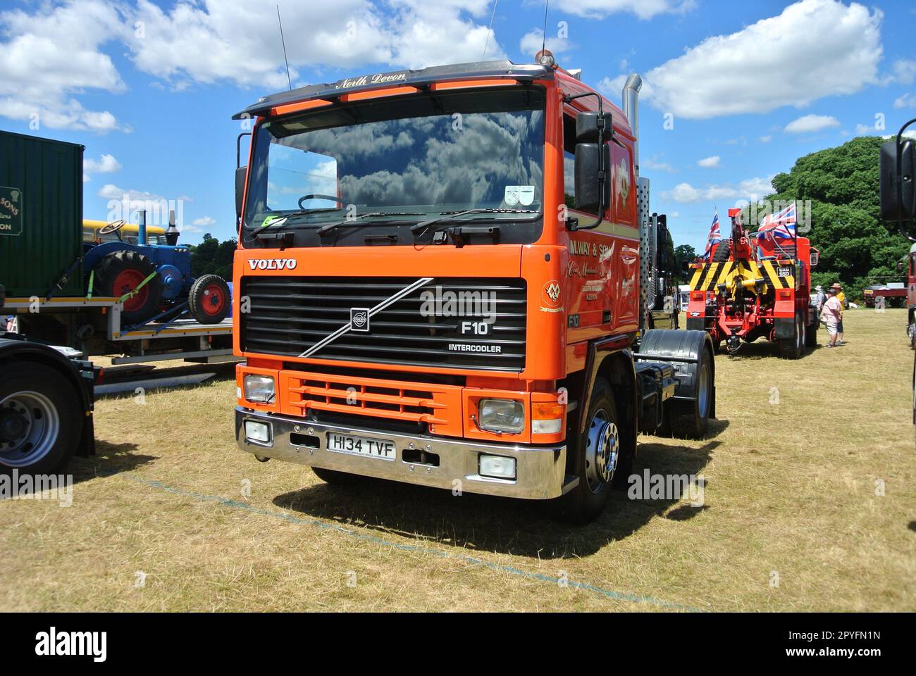 A 1991 Volvo F10 lorry cab parked on display at the 47th Historic ...