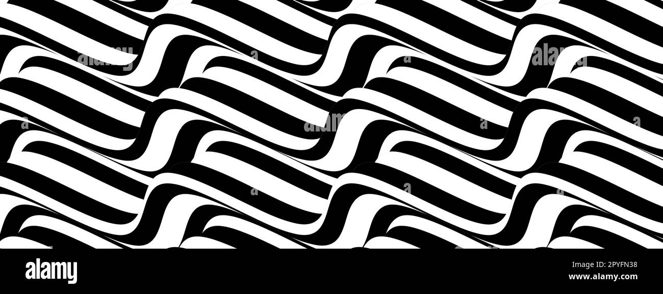 Waving lines pattern. Undulate stripes design. Sea, ocean, mountain or ...