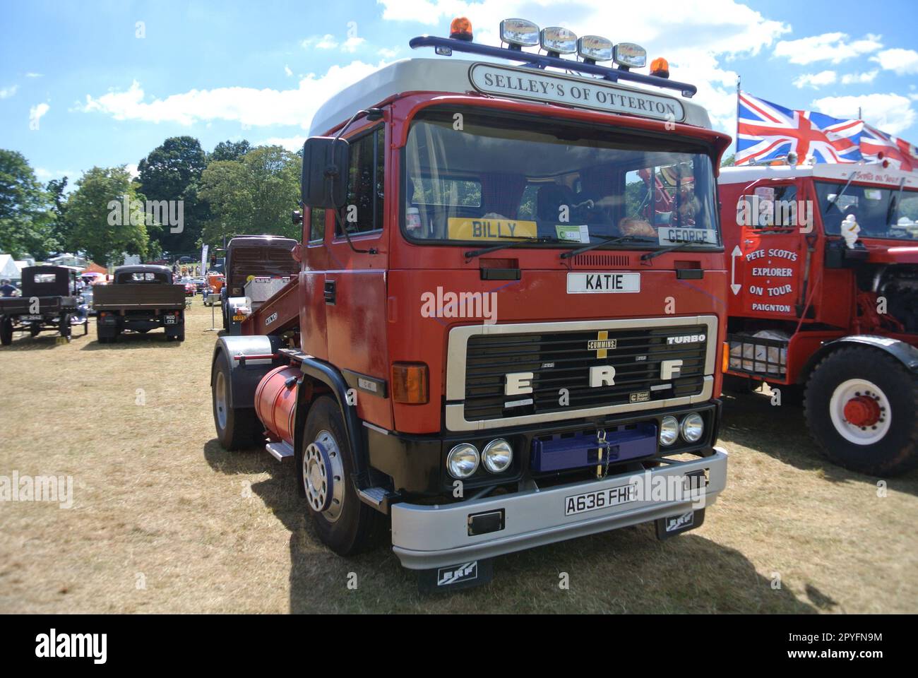 A 1984 ERF C Series lorry cab parked on display at the 47th Historic ...