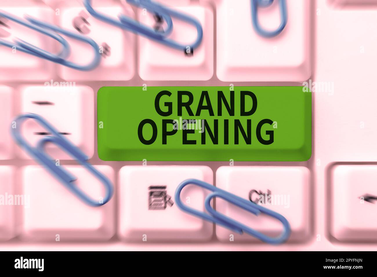 Handwriting text Grand Opening. Concept meaning Ribbon Cutting New ...