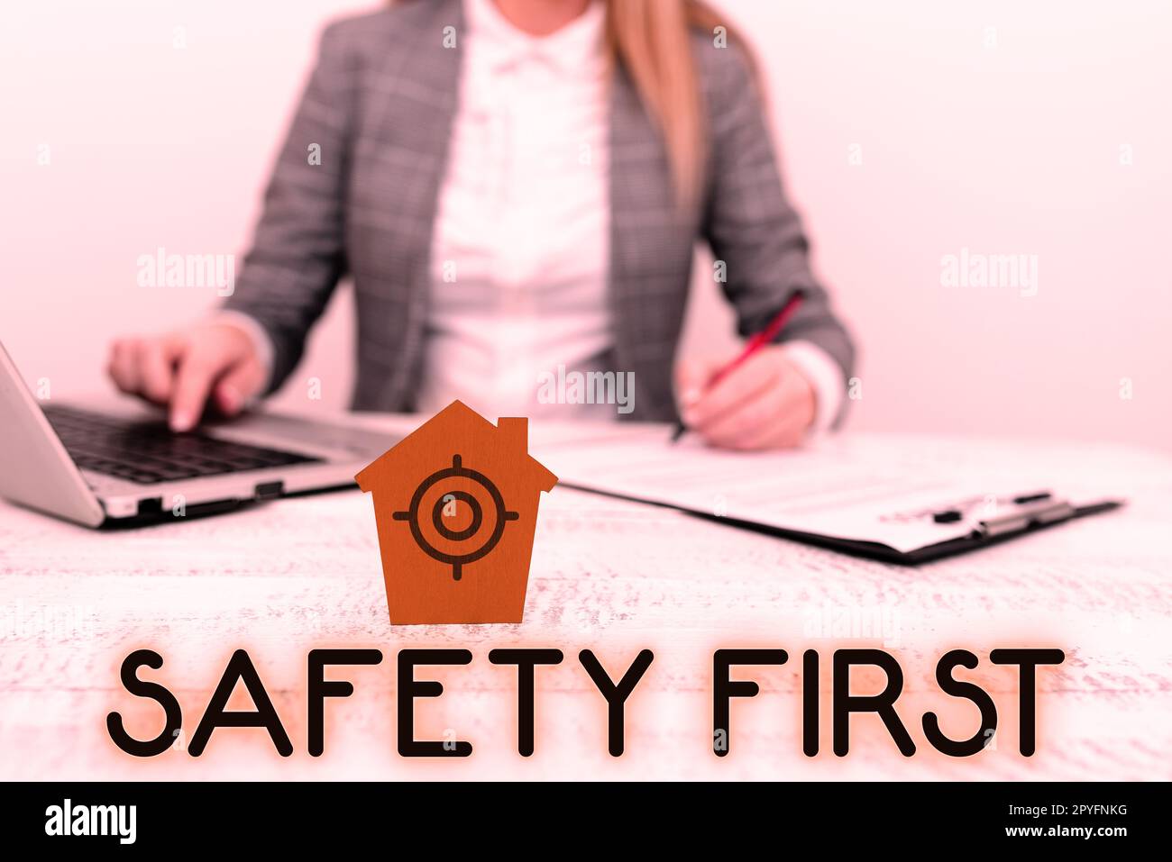 Inspiration showing sign Safety First. Business concept Avoid any ...