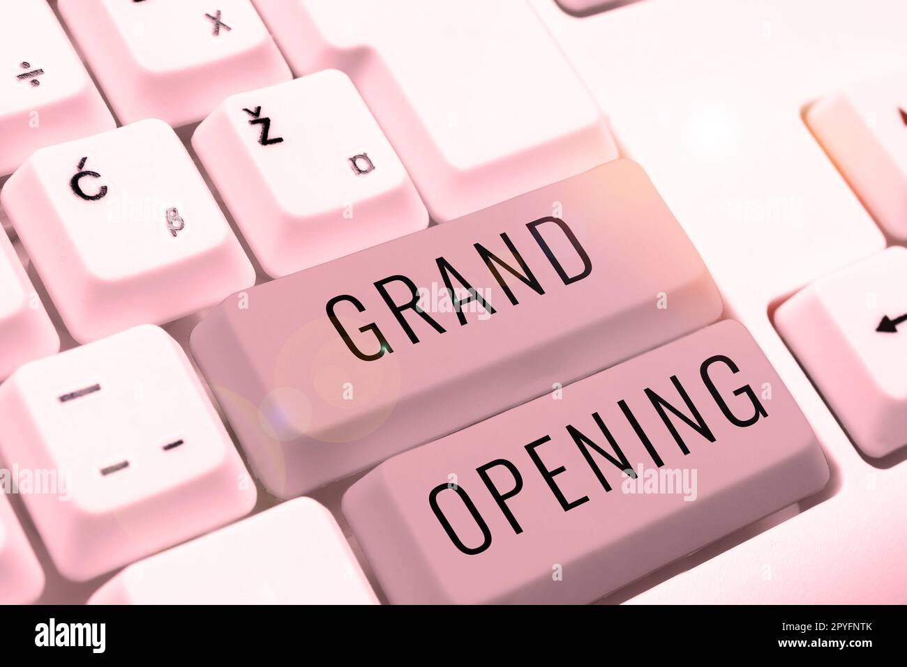 Text caption presenting Grand Opening. Concept meaning Ribbon Cutting ...