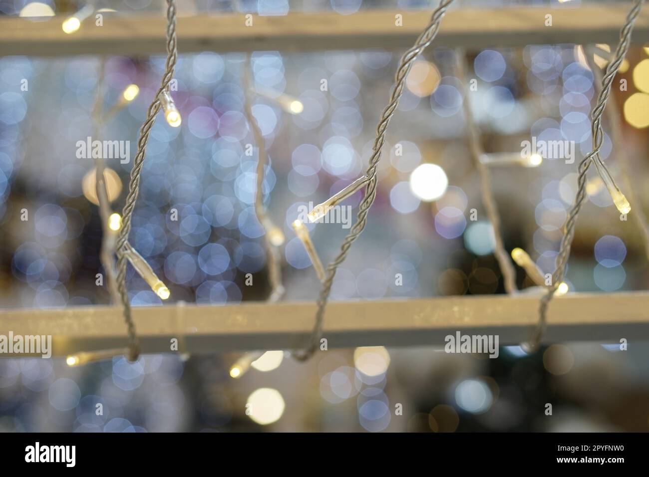 LED light decoration with blur background Stock Photo - Alamy
