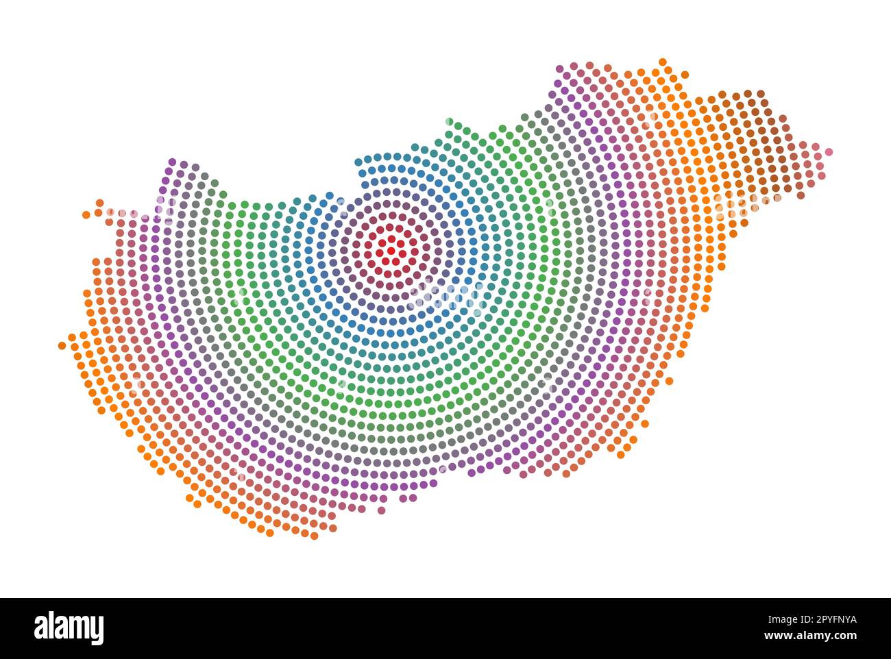 Hungary dotted map. Digital style shape of Hungary. Tech icon of the ...