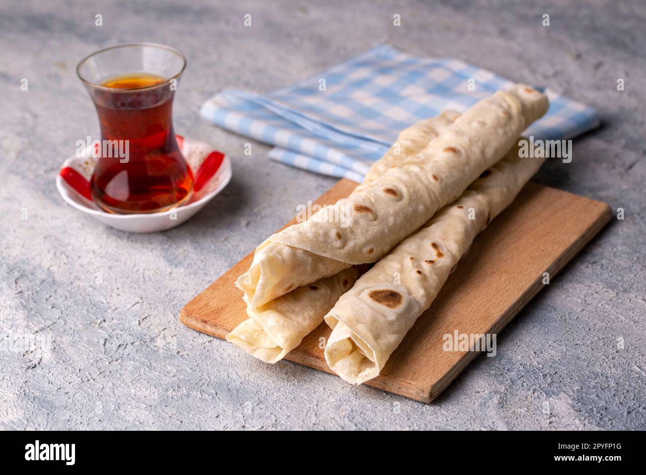 Traditional, local Turkish food; cheese pastry wrap (Turkish name ...