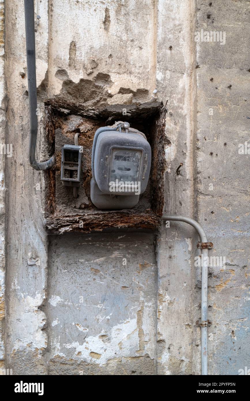 An old electricity metre Stock Photo - Alamy
