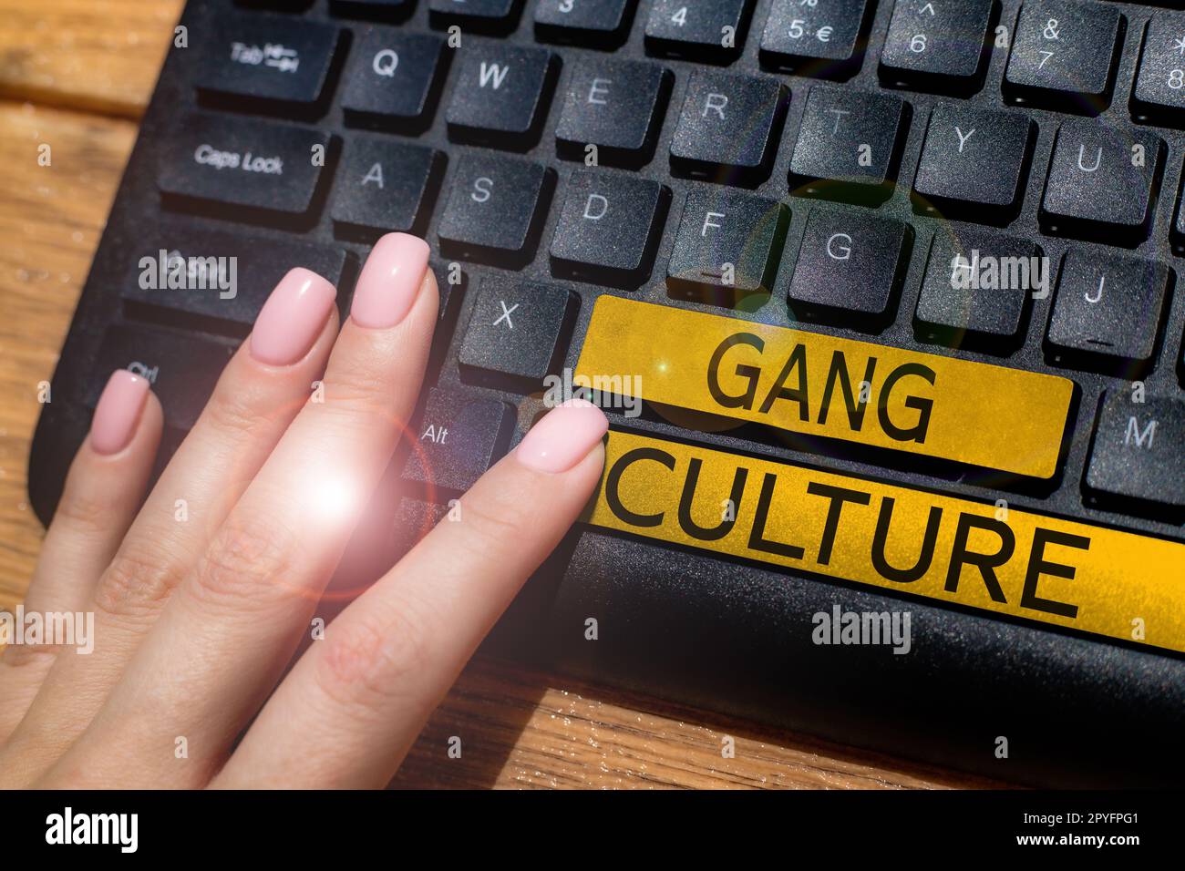 Hand writing sign Gang Culture, Concept meaning particular organization of criminals or group of ...