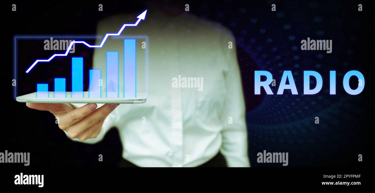 Conceptual display Radio. Business approach transmission reception ...