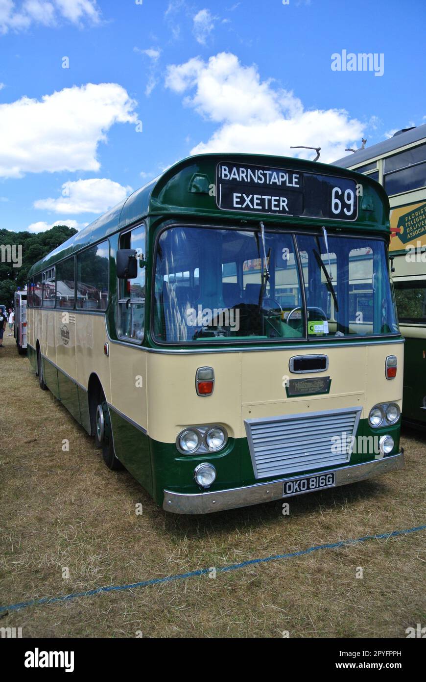 A 1969 Leyland Leopard bus parked on display at the 47th Historic ...