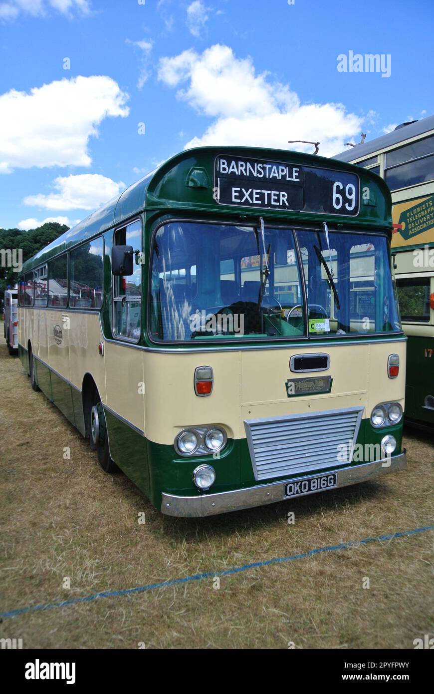 A 1969 Leyland Leopard bus parked on display at the 47th Historic ...