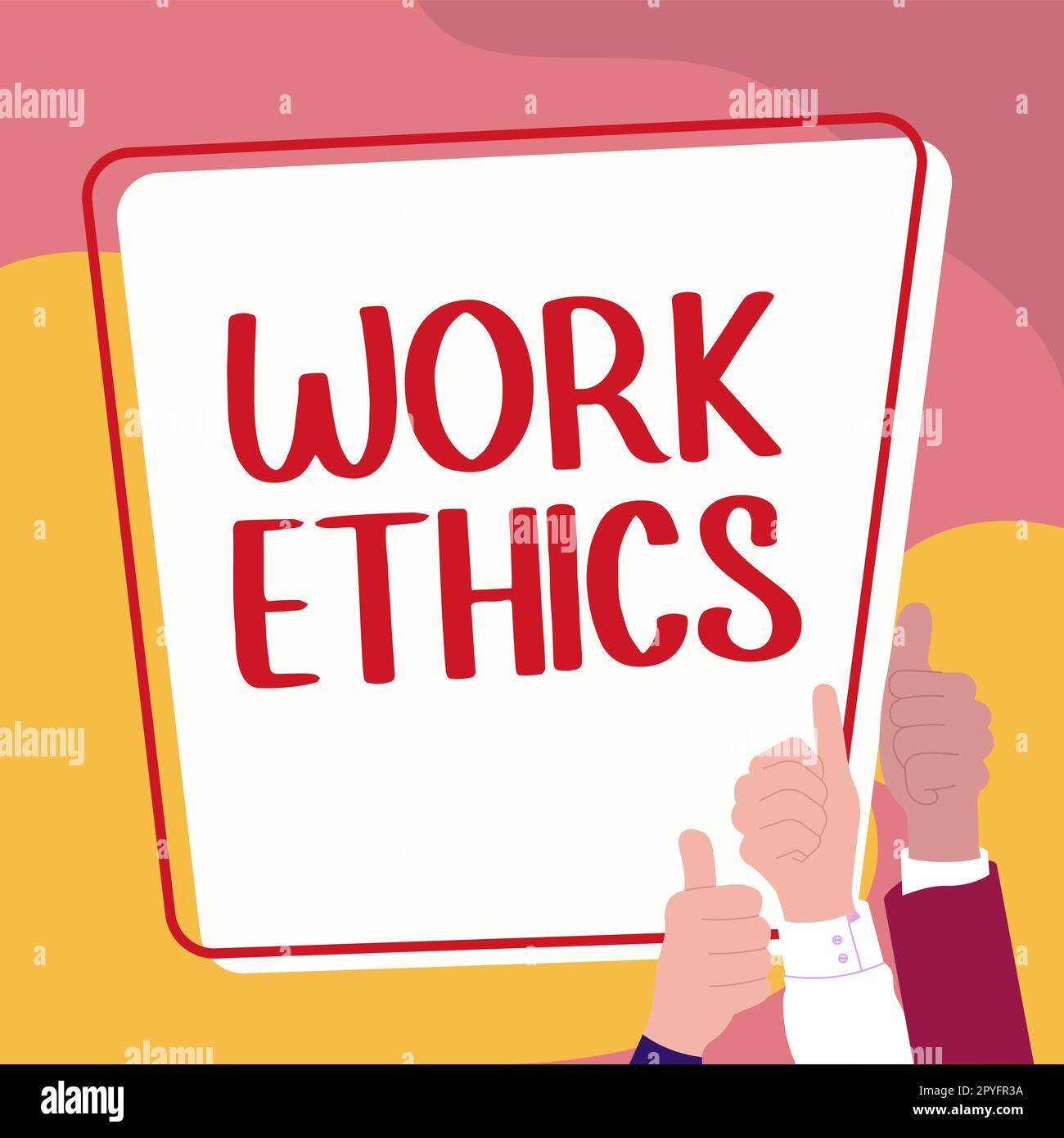 Text sign showing Work Ethics. Business approach A set of values ...