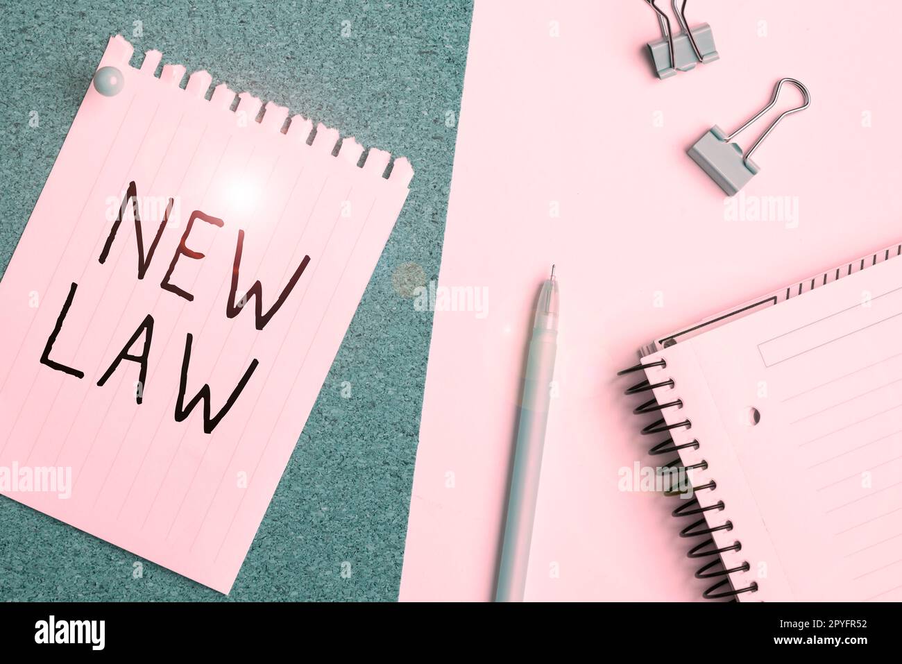 Writing displaying text New Law. Conceptual photo system of rules that ...