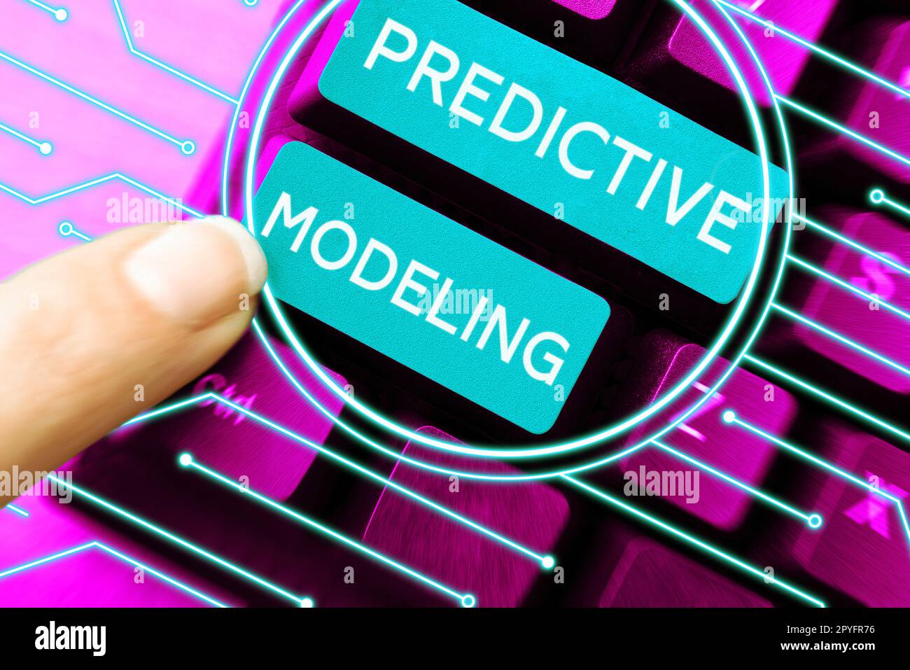 Text sign showing Predictive Modeling. Business overview maintenance strategy driven by ...