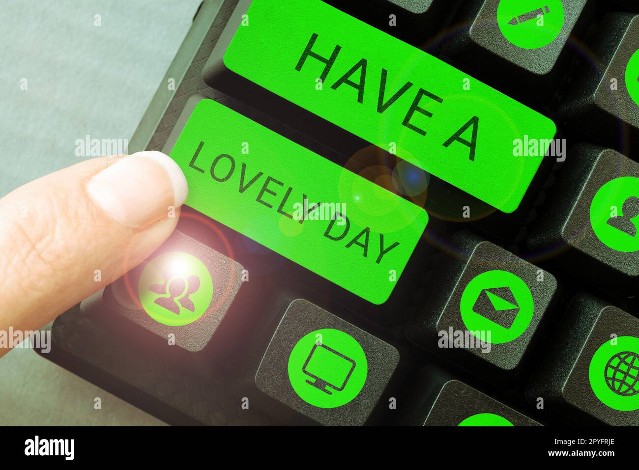 Handwriting text Have A Lovely Day. Business approach Nice gesture ...