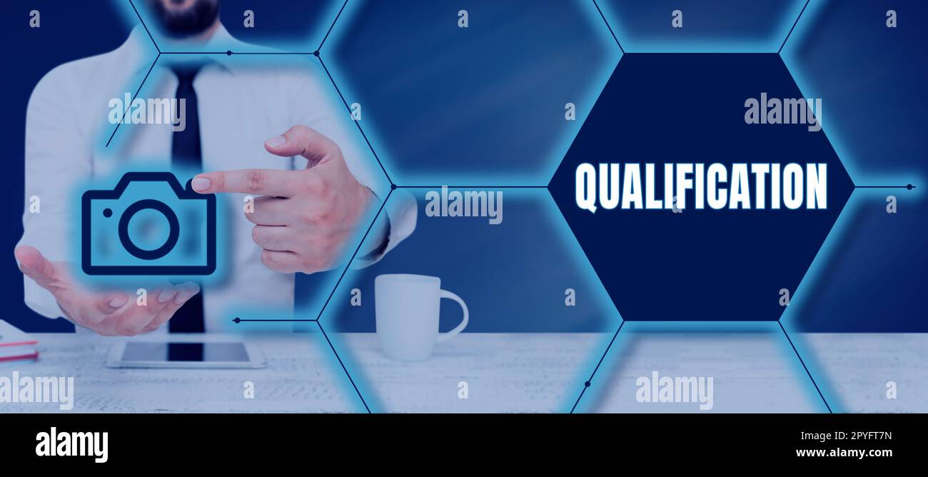 Inspiration showing sign Qualification. Business concept Officially ...