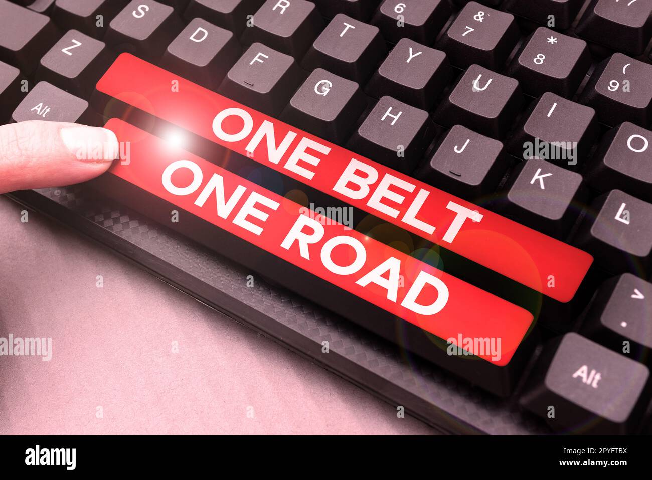 Text showing inspiration One Belt One Road. Business showcase Building ...