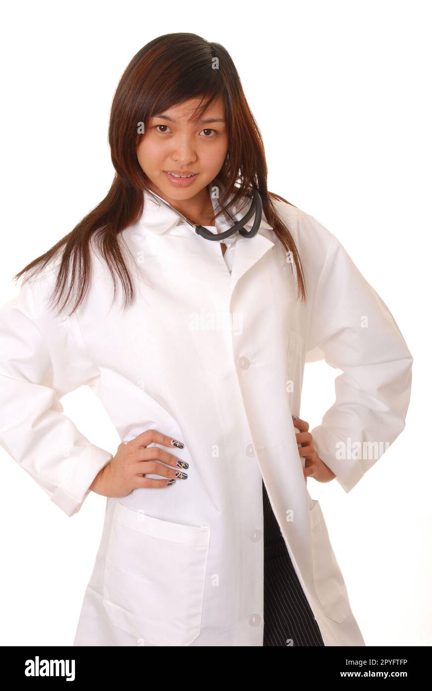 Lovely young and beautiful Asian Doctor or Nurse Stock Photo - Alamy