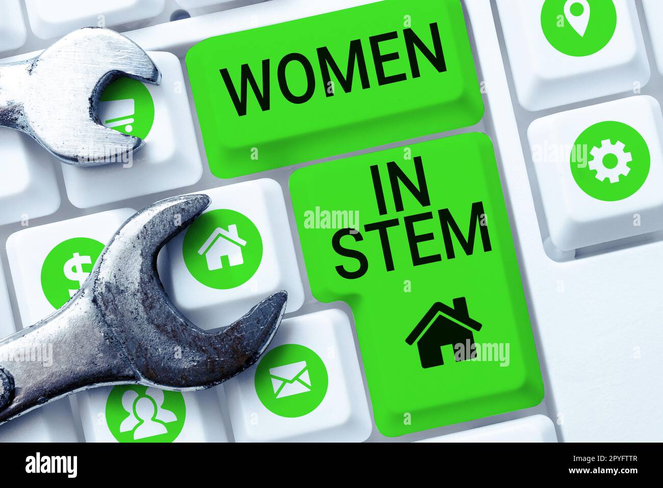Hand writing sign Women In Stem. Word for Science Technology ...
