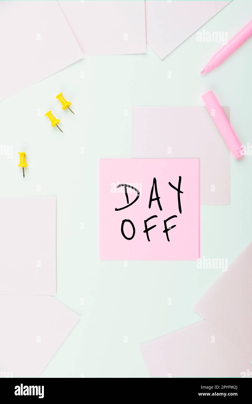 Day Off Calendar Displaying Work Leave And Holiday Stock Photo - Alamy