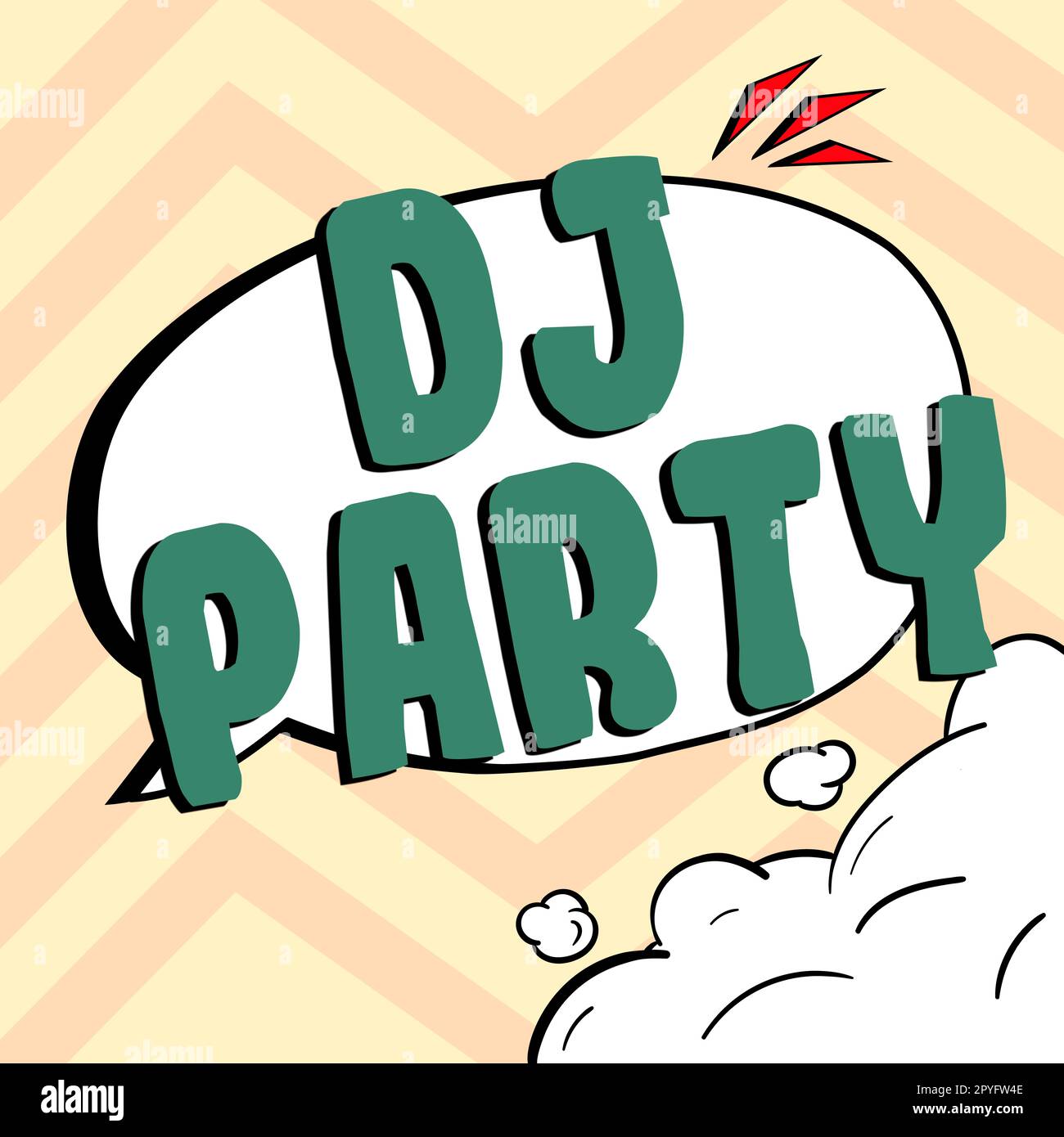Text caption presenting Dj Party. Business overview person who ...