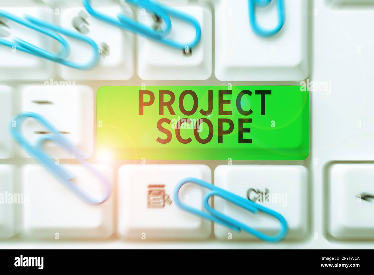 Conceptual caption Project Scope. Business showcase evaluation of work efforts a product ...