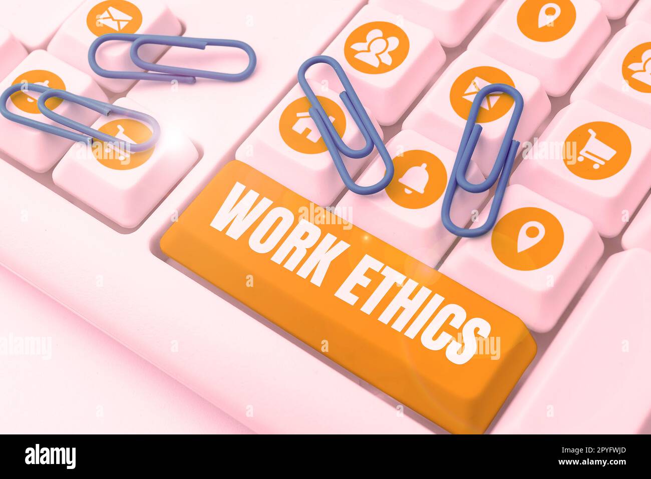 Hand writing sign Work Ethics. Business overview A set of values ...