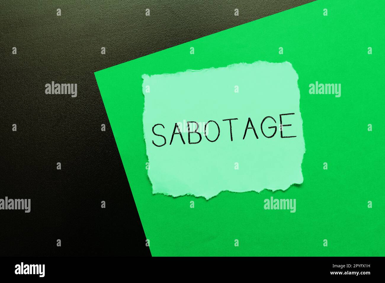 Hand writing sign Sabotage. Business overview destruction of an ...