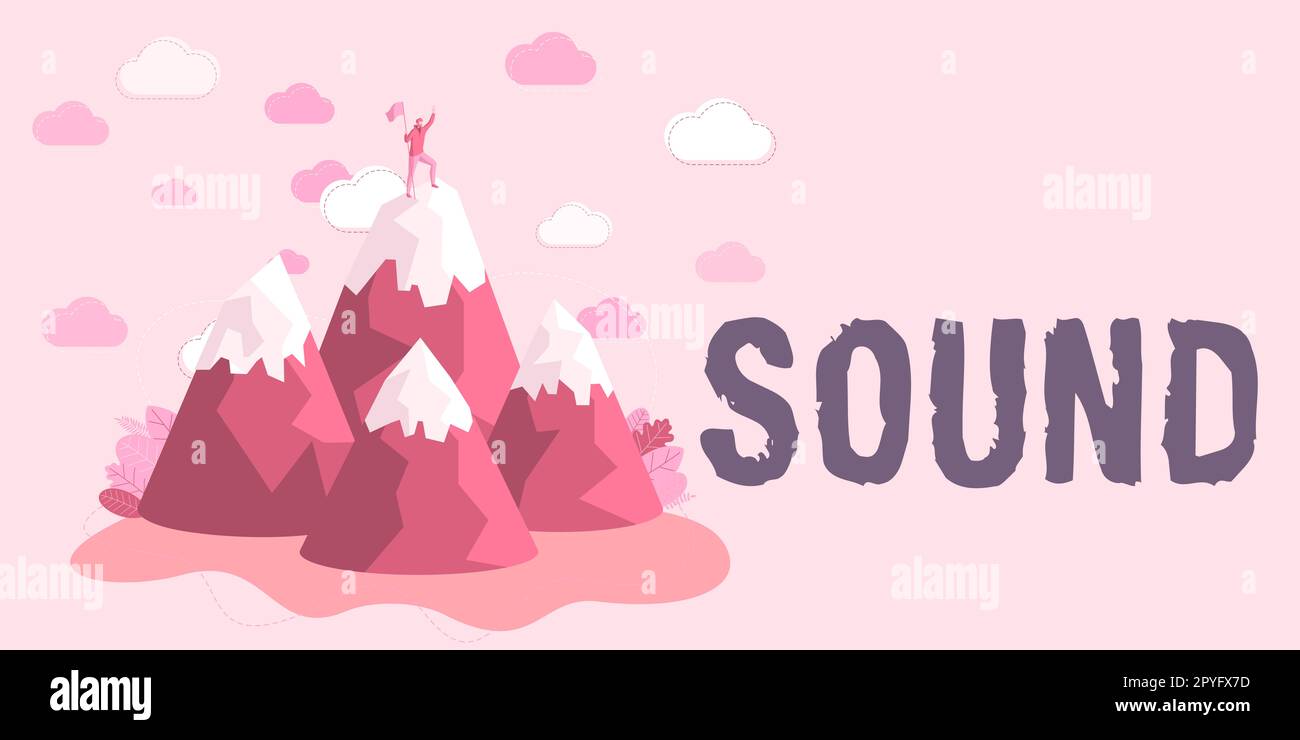 Text showing inspiration Sound. Business idea vibrations that travel ...