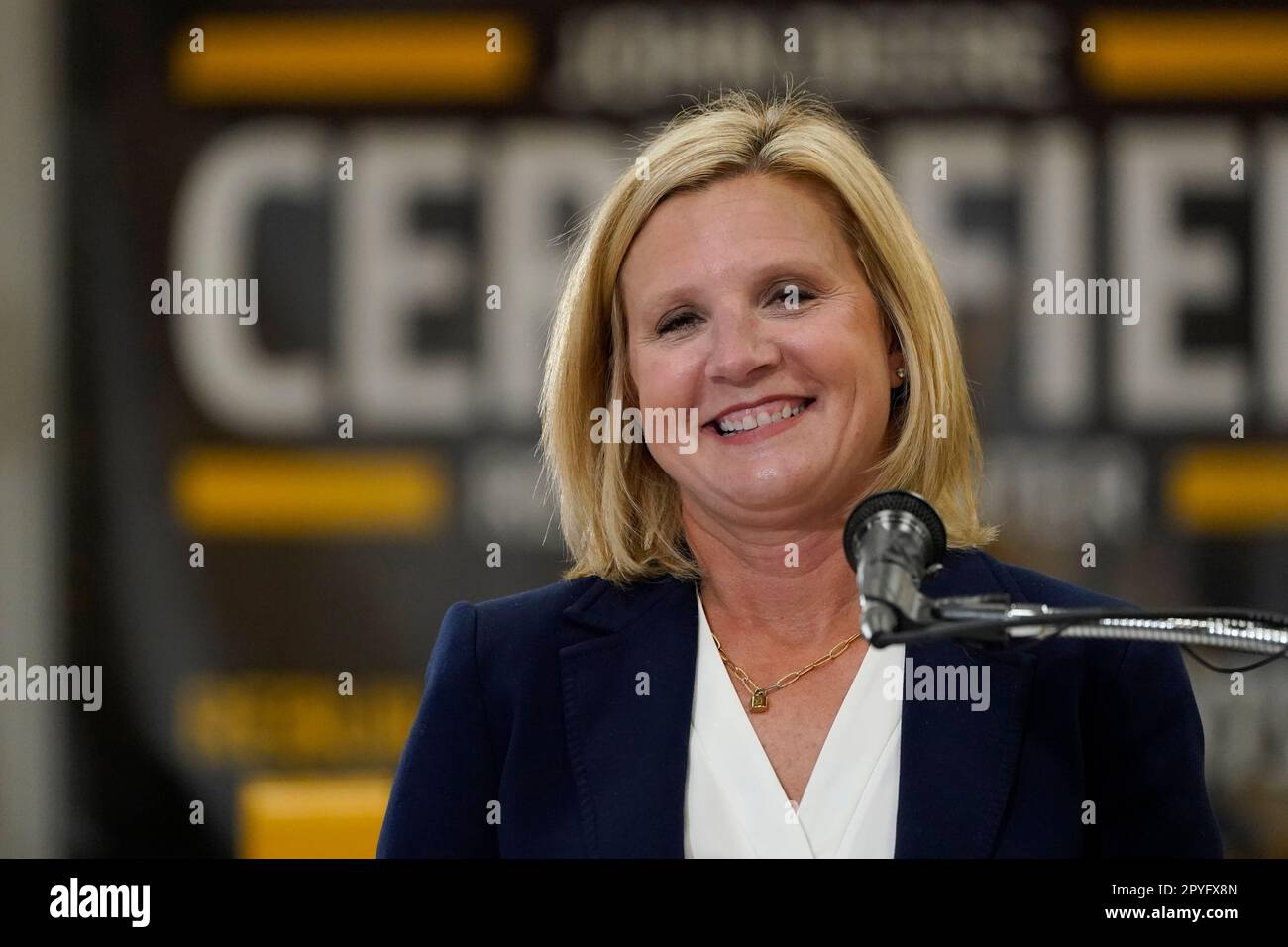 Mississippi First Lady Elee Reeves smiles as she calls out for her ...
