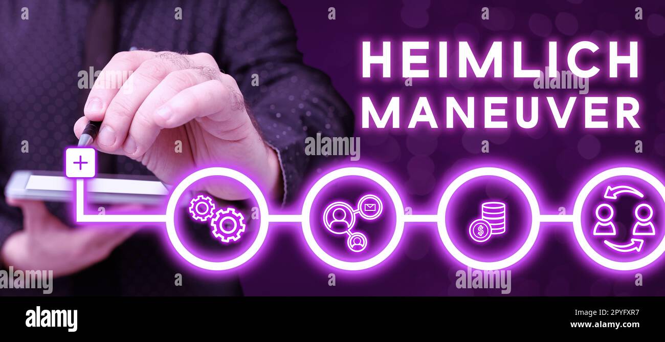 Inspiration showing sign Heimlich Maneuver. Business overview ...