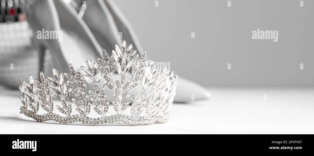 Beautiful tiara on light background. Prom concept Stock Photo - Alamy