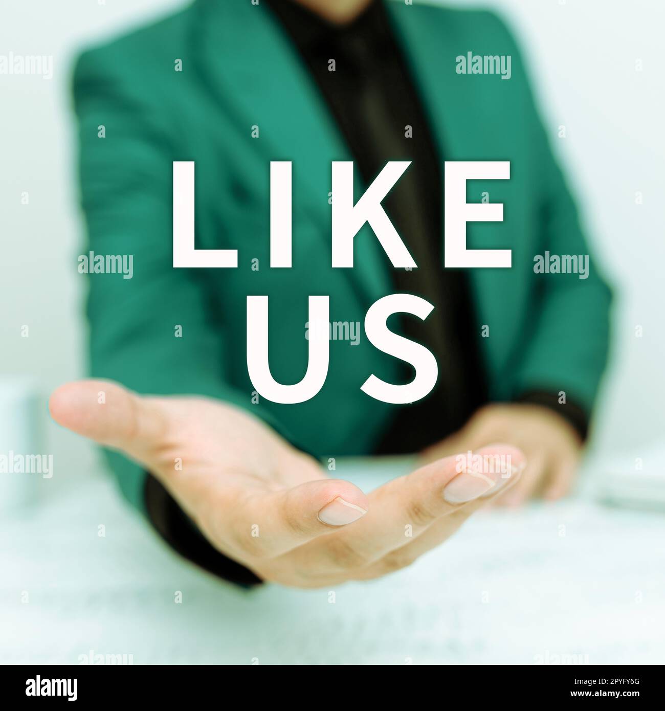 Inspiration showing sign Like Us. Business idea Asking to follow on ...