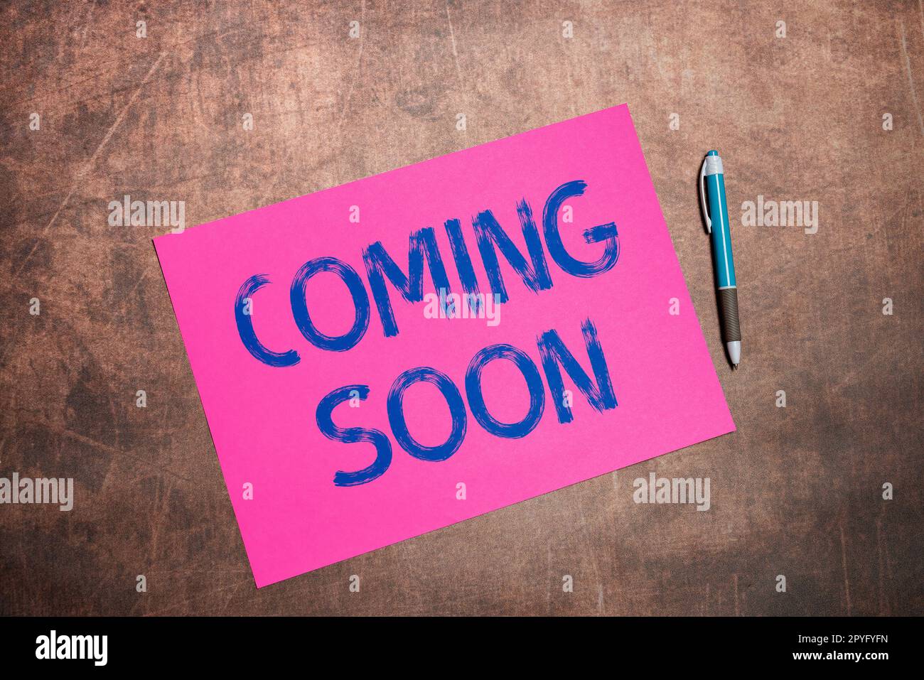 Writing displaying text Coming Soon. Word Written on something is going ...