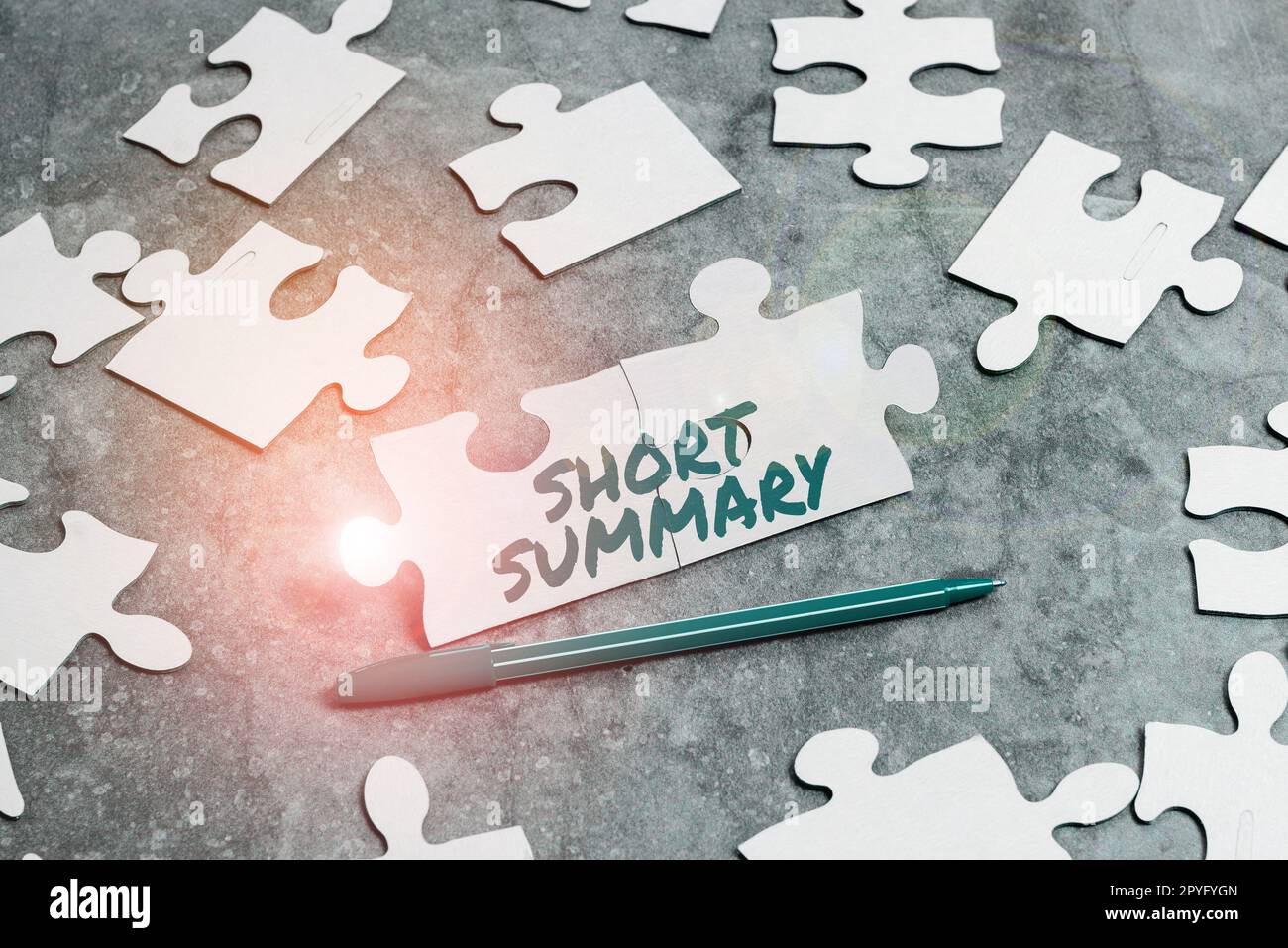 Text showing inspiration Short Summary. Business showcase Brief statement of main points clear ...