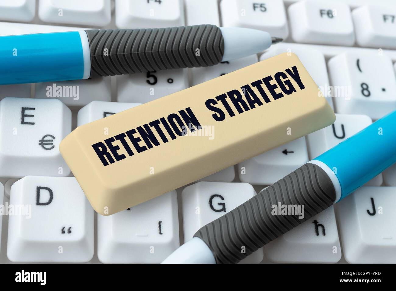 Hand writing sign Retention Strategy. Business concept activities to ...