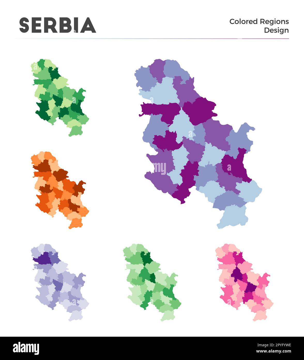 Serbia map collection. Borders of Serbia for your infographic. Colored ...